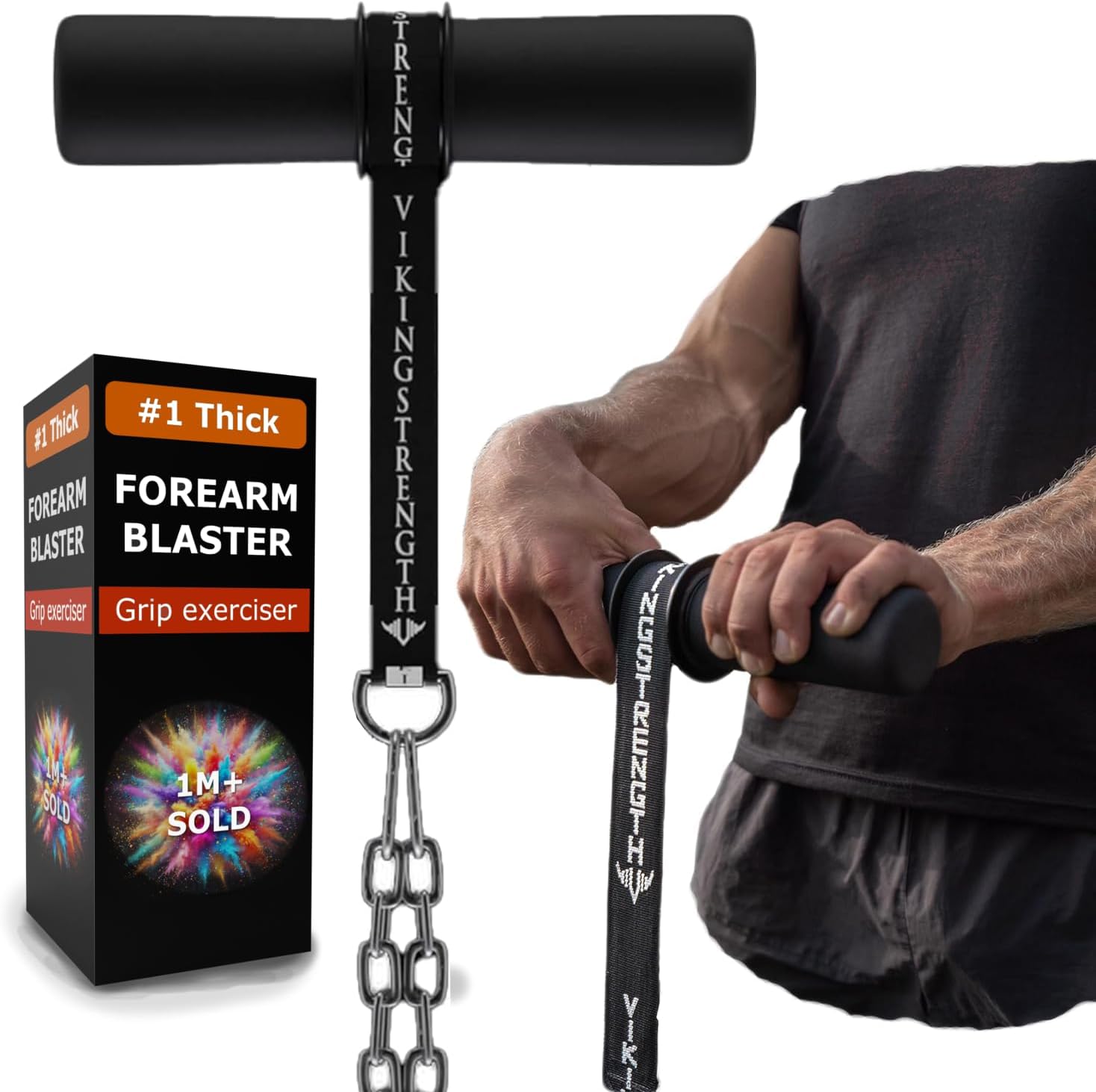 Vikingstrength Forearm Blaster- Fat Thick Grips Forearm strength ...