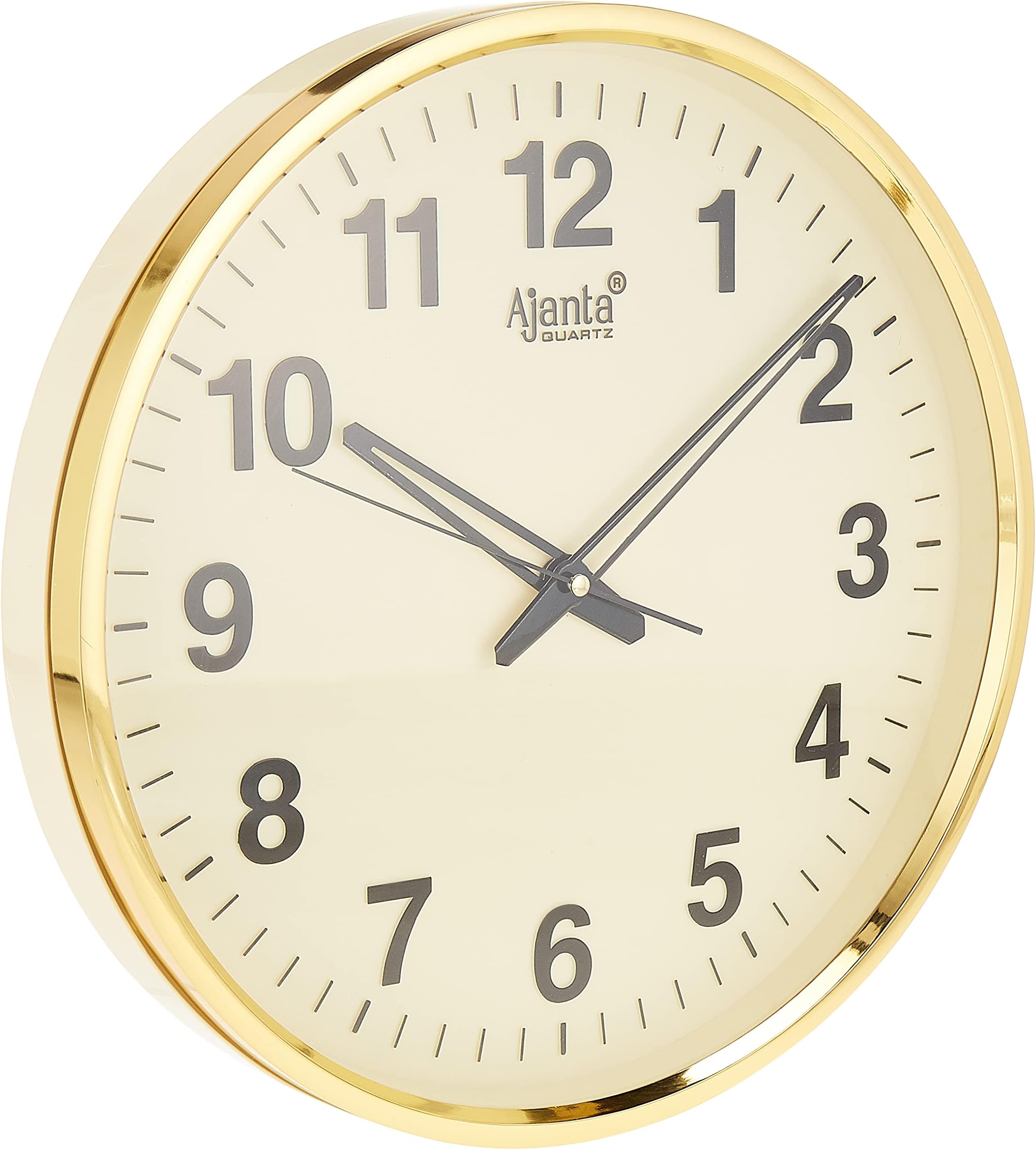 Buy Ajanta Quartz Analog Wall Clock(32 Cm X 32 Cm X 3.5 Cm,Gold,Plastic ...