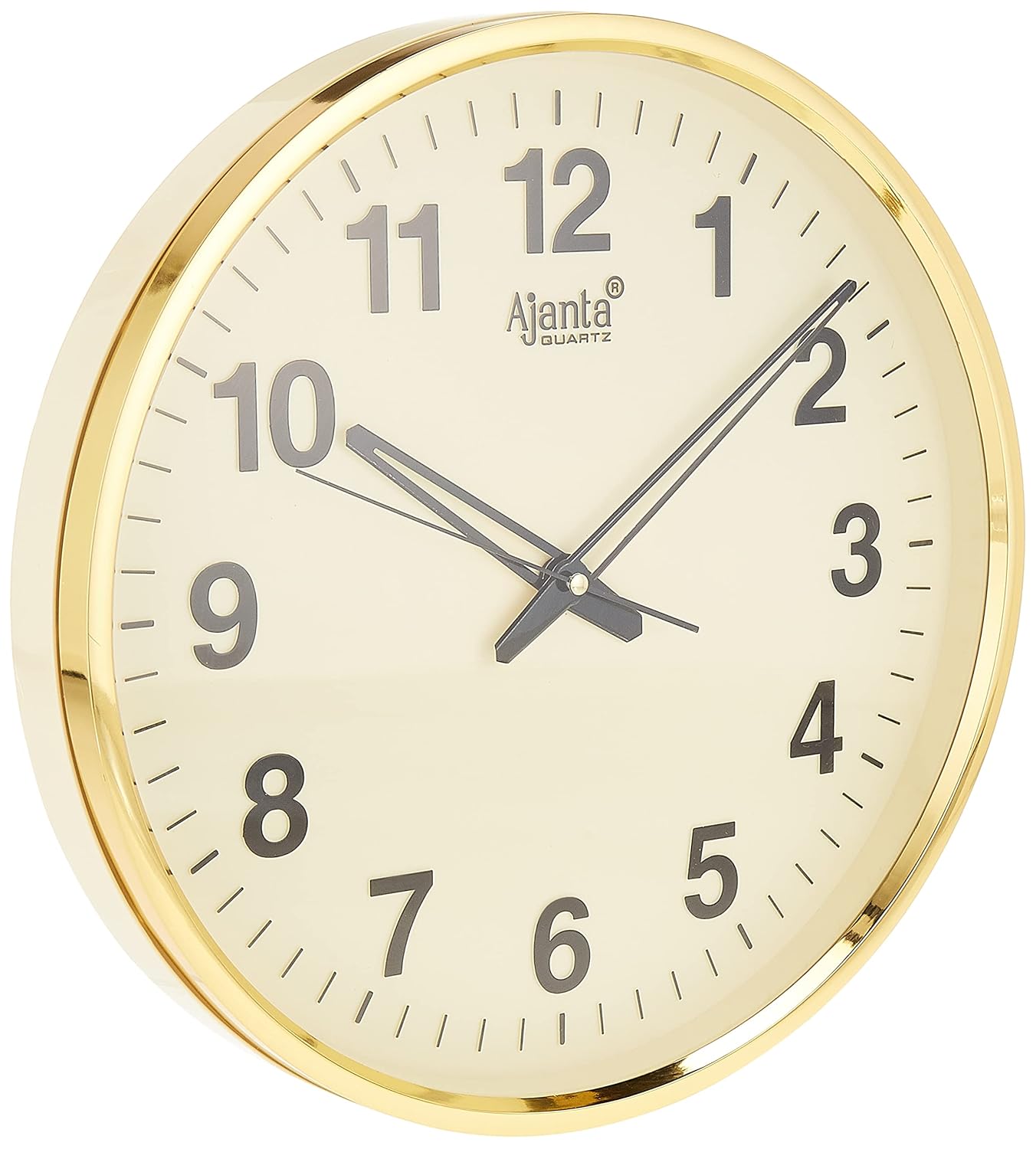 Buy Ajanta Quartz Analog Wall Clock(32 Cm X 32 Cm X 3.5 Cm,Gold,Plastic ...