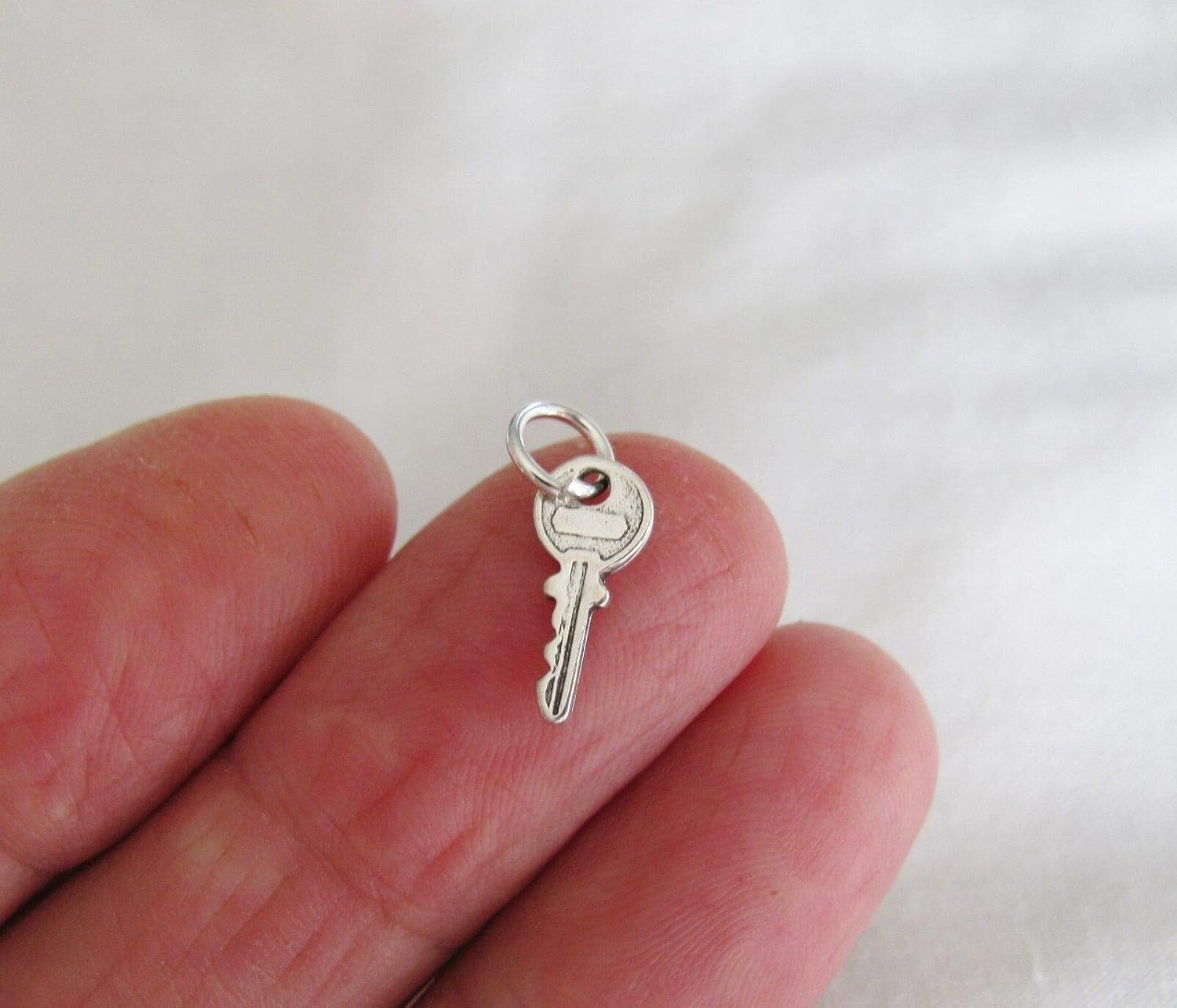 Amazon.com: Small Sterling Silver Key Mini Tiny Charm - Jewelry Making ...
