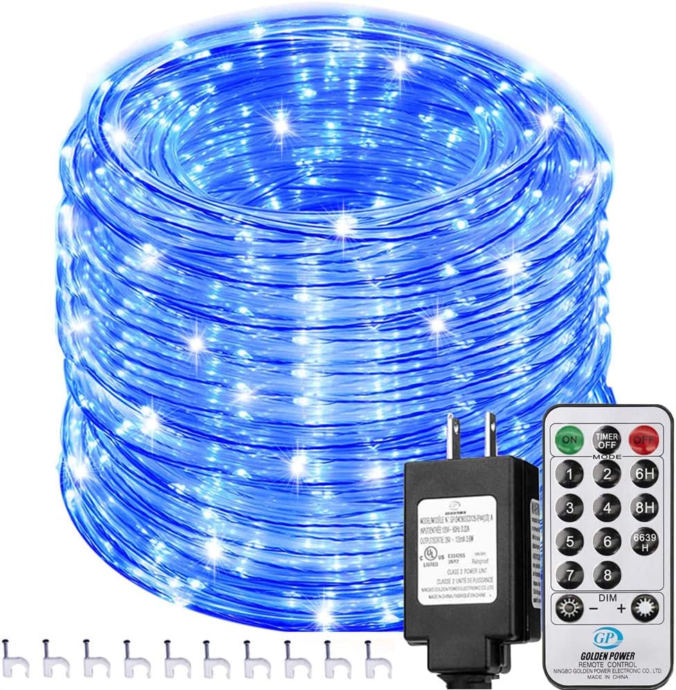 Amazon.com: Solhice 75ft LED Rope Lights Outside Blue, 280 LEDs ...