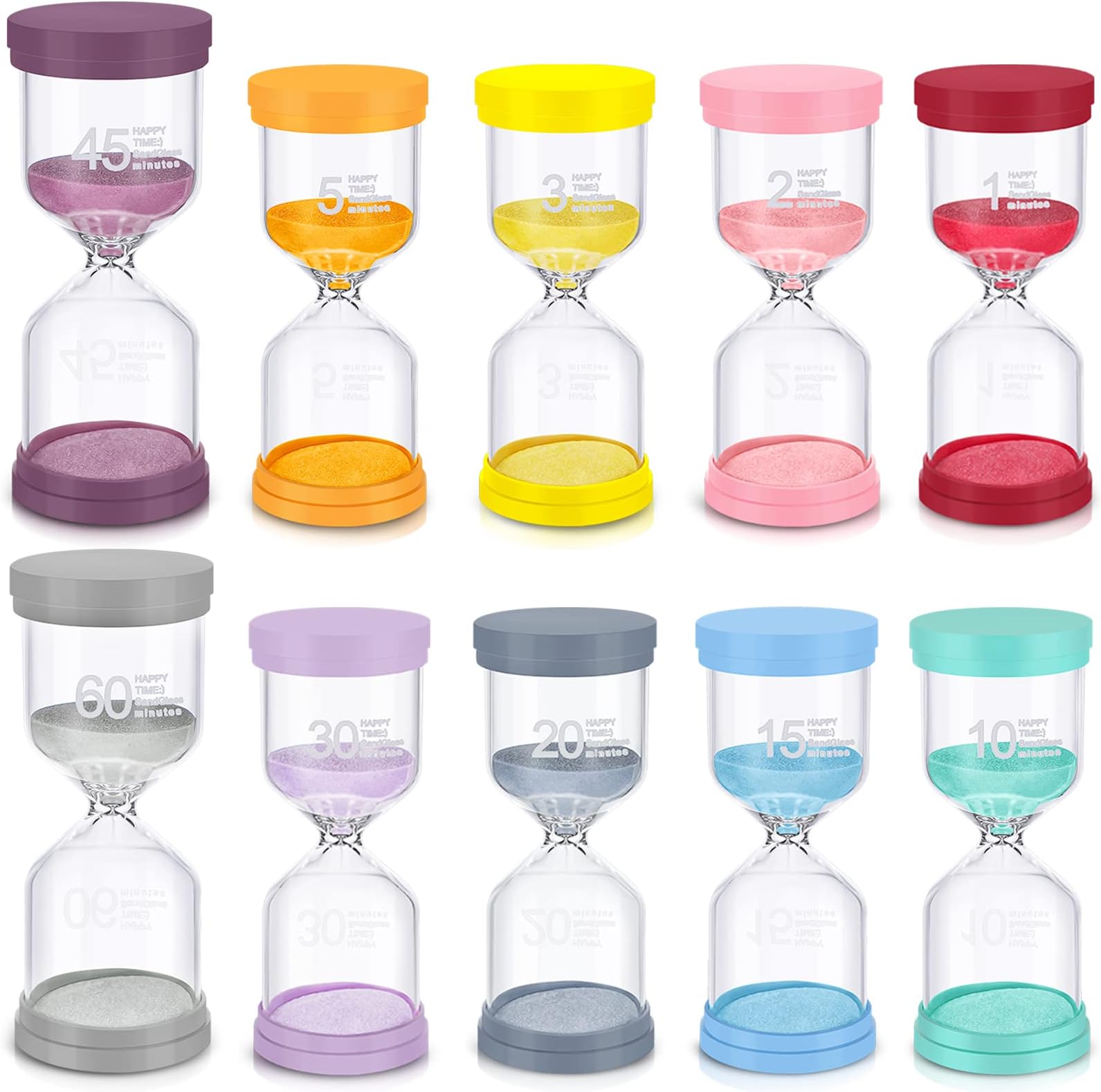 Amazon.com: Kanayu 5 Pieces Sand Timer Marcaron Colorful Hourglass 3 ...