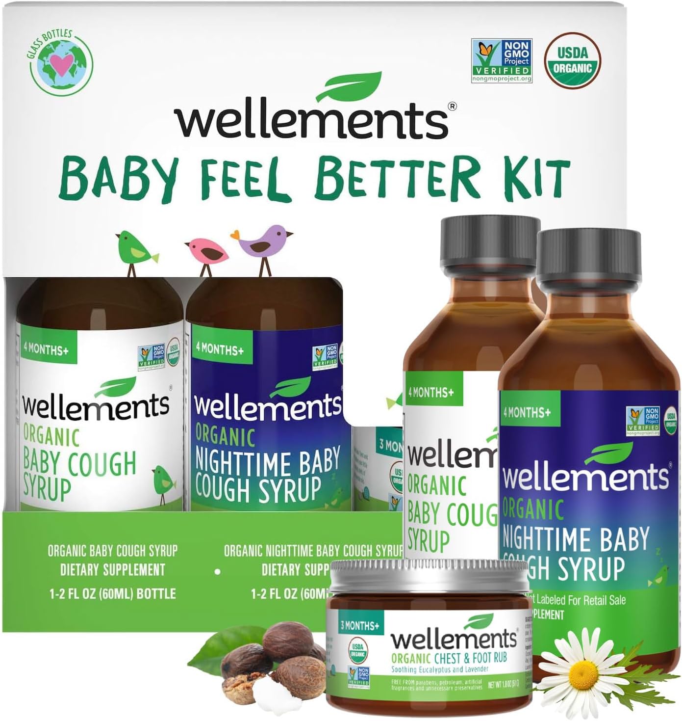 Amazon.com: Wellements Organic Baby Feel Better Kit for 4 Months+ | Day ...
