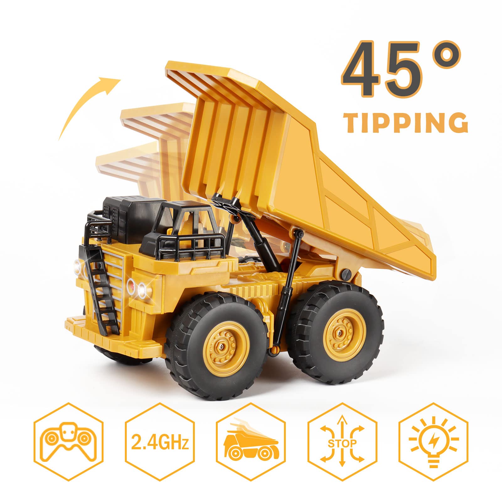 Snapklik.com : Funbud Remote Control Dump Truck For Boys Ages 6-12