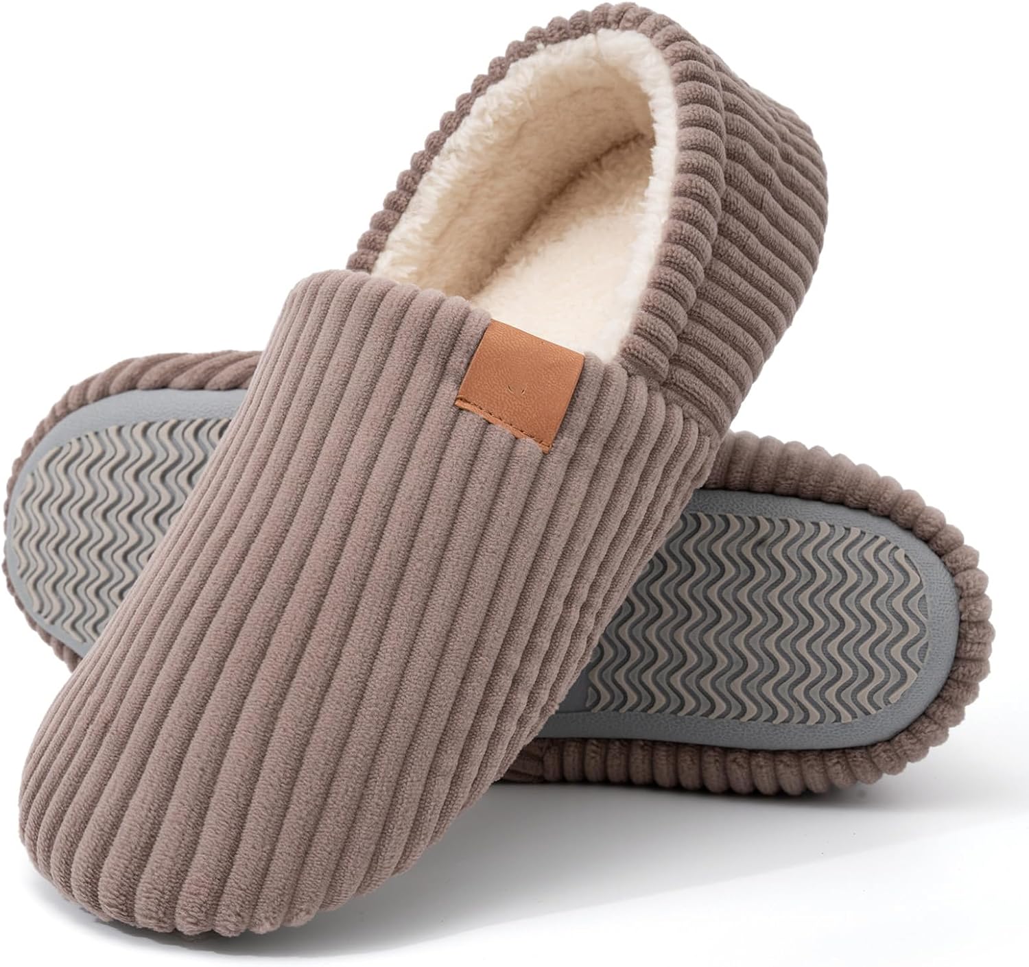 Amazon.com | ROPULP Slippers for Women Memory Foam Corduroy Soft Full ...