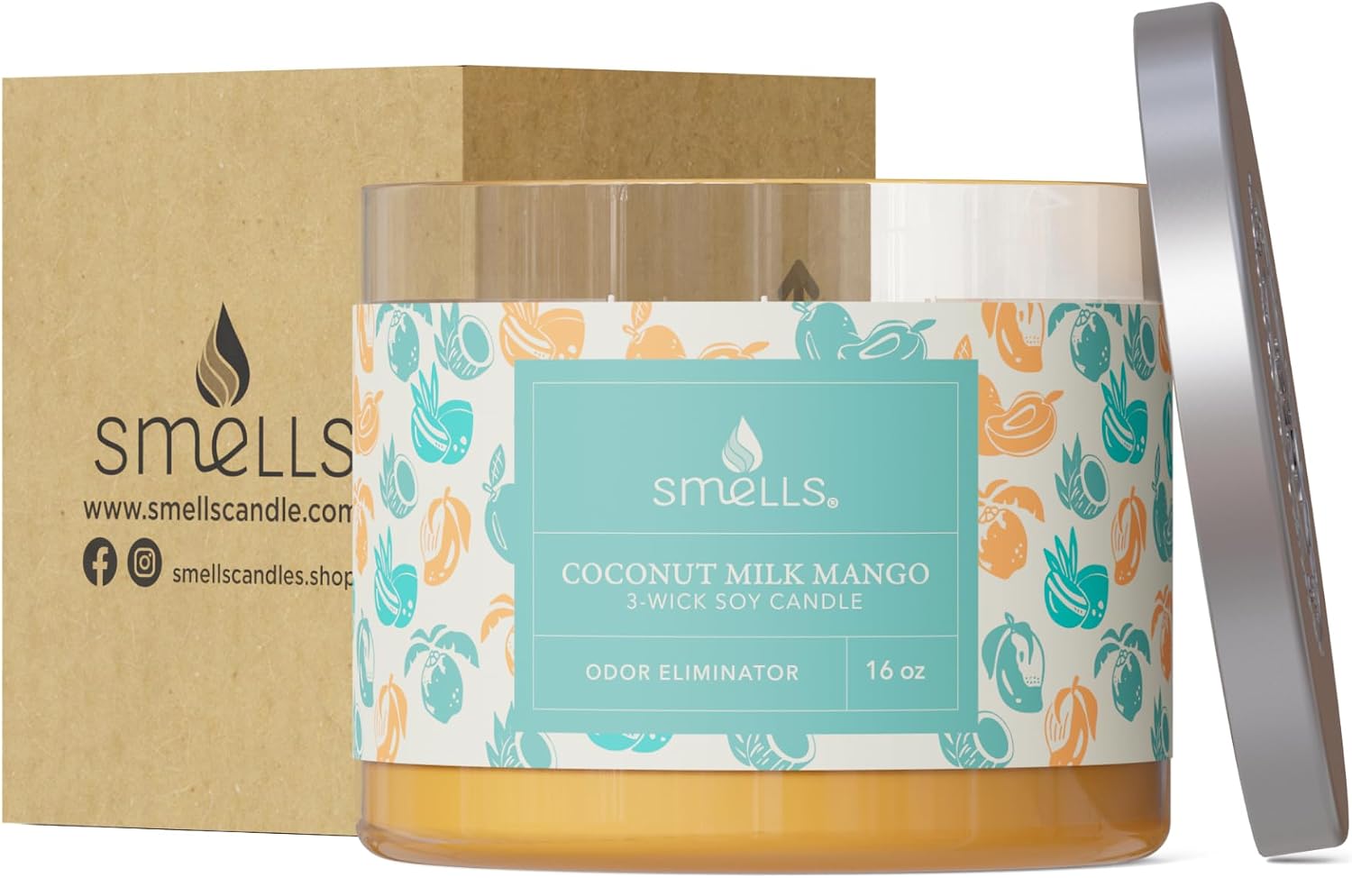 Amazon.com: Smells - Odor Eliminator - Premium Soy Wax Jar Scented ...