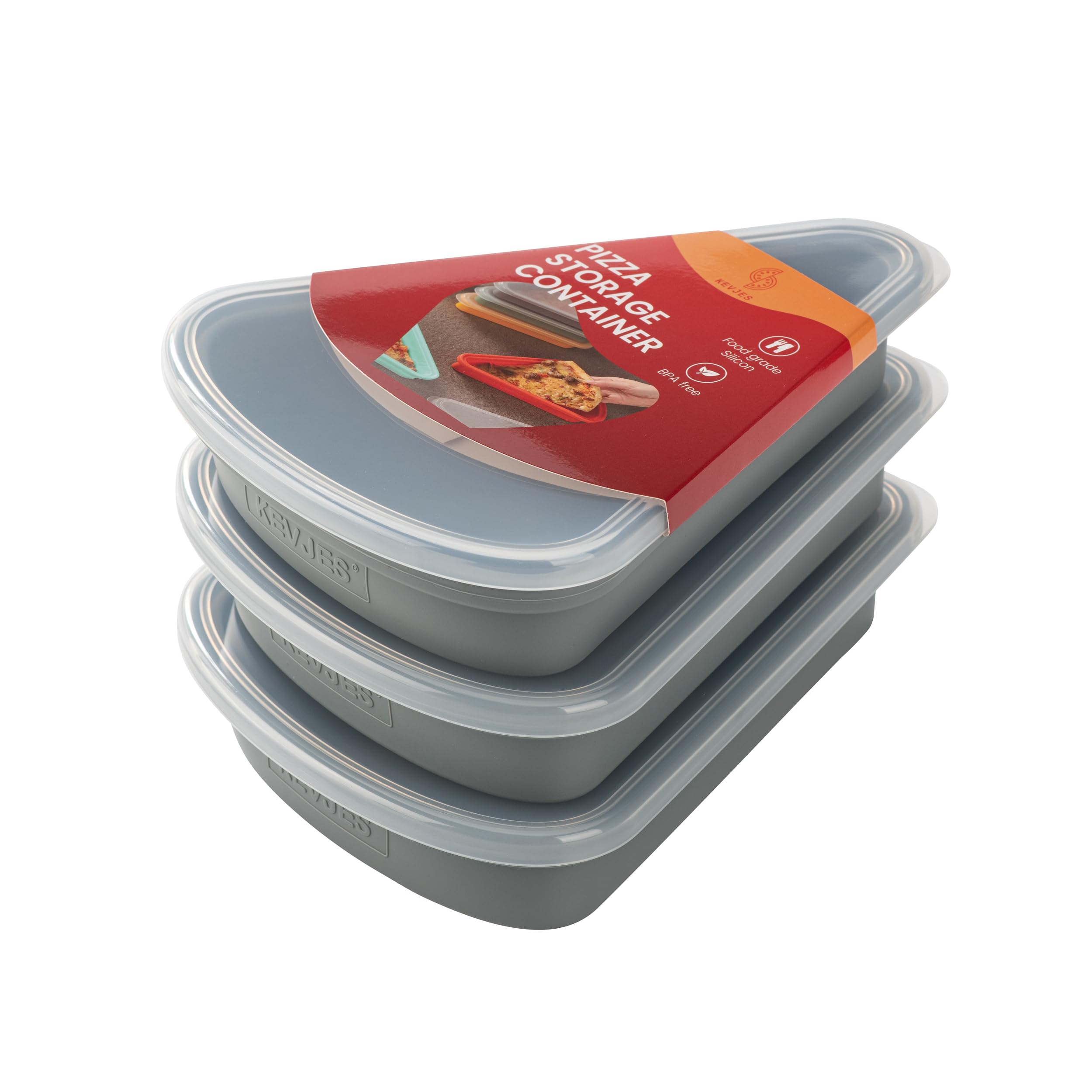 Amazon.com: KEVJES 3sets Reusable Silicone Leftover Pizza Slice Storage ...