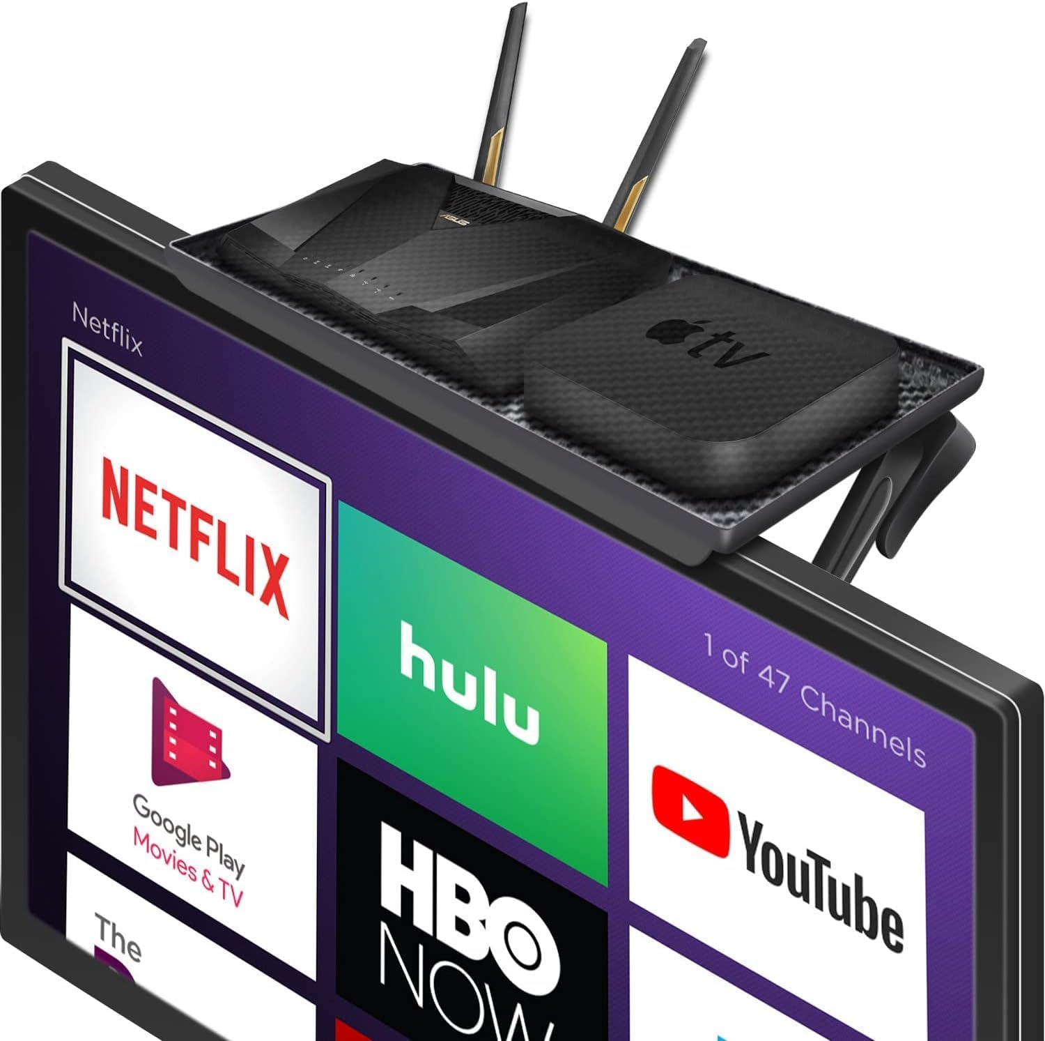 Amazon.com: floashelf TV/PC Top Shelf Mount, Adjustable Monitor Top ...