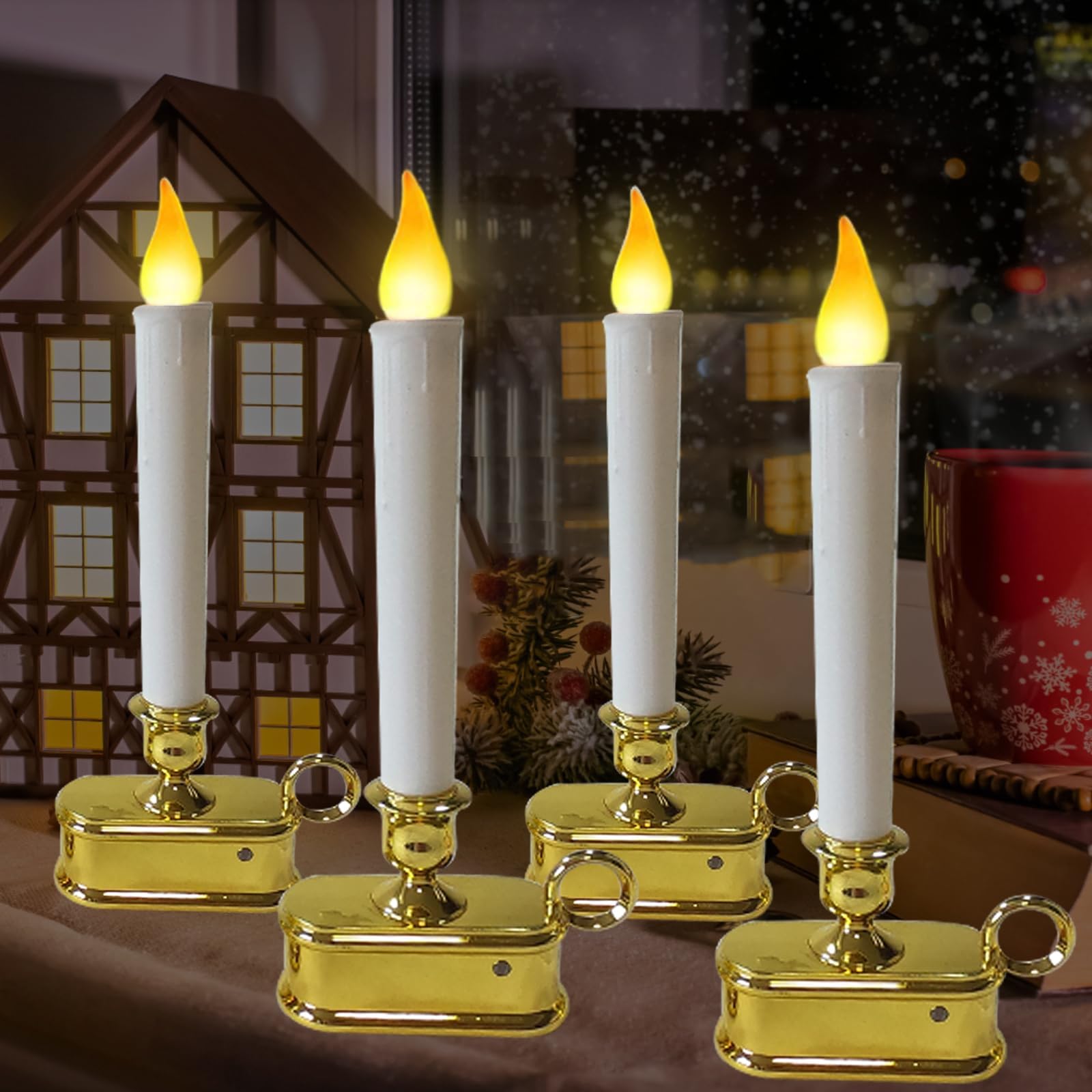 Amazon.com: yunsheng Battery Operated LED Window Candles, Dusk to Dawn ...