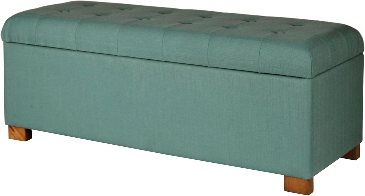 Amazon.com: Spatial Order Large Tufted Storage Bench - Teal : Home ...