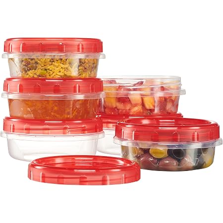 Amazon.com: PLASTICPRO 6 Pack Twist Cap Food Storage Containers with ...