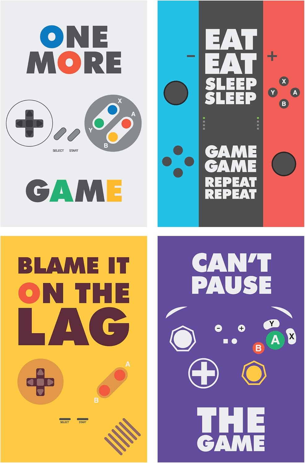 Amazon.com: GameInk Gaming Posters for Gamer Room Decor - Each Video ...