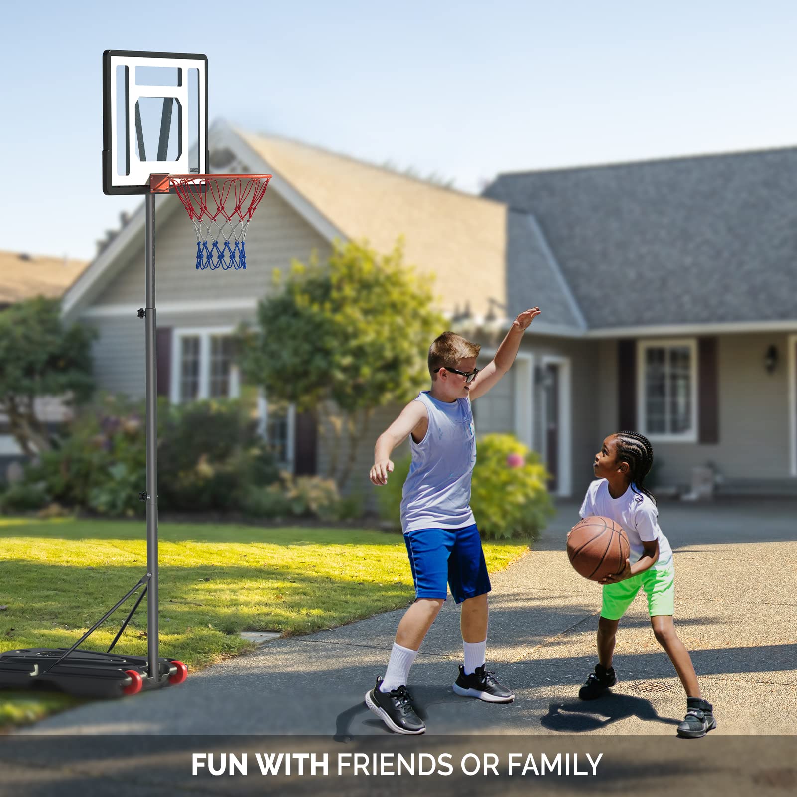 Snapklik.com : Basketball Hoop 5.6-7.6 FT Portable Basketball Goal ...