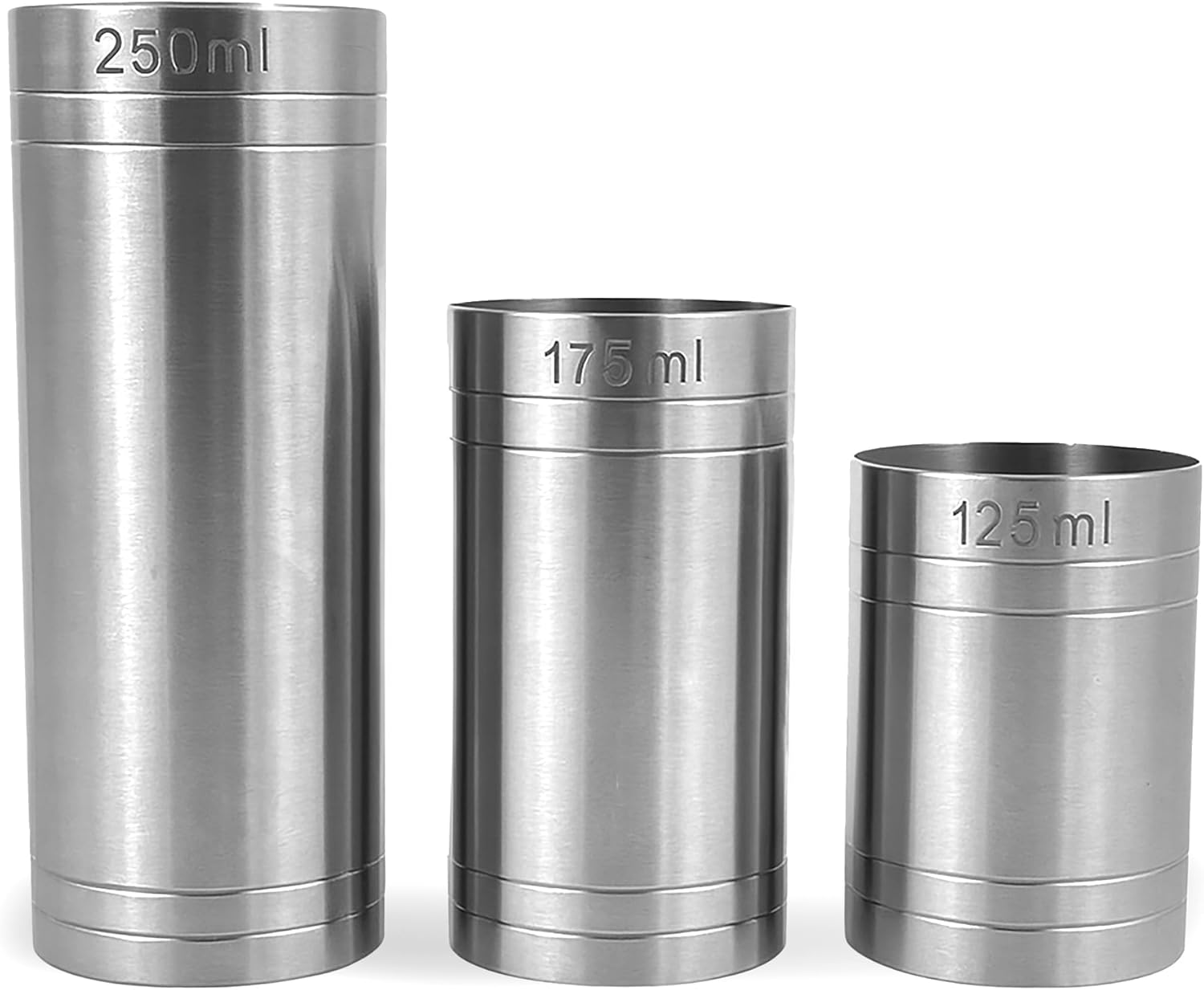 Chabrias Ltd 3 Set 125ml, 175ml, 250m Premium Stainless Steel Silver ...