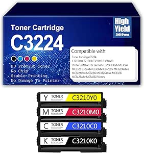 Amazon.com: JQIWN Standard Yield Toner Compatible for Lexmark C3224 ...