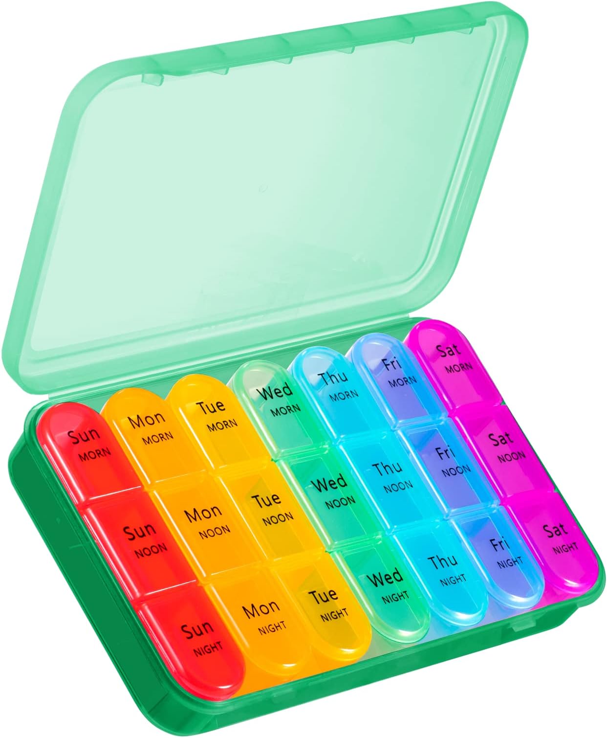 Amazon.com: 4 Pack Weekly Pill Organizer, Large Daily Vitamin Pill Box ...