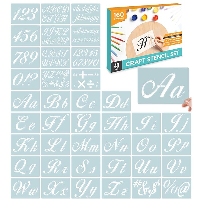 Buy Large Letter Stencils for Painting on Wood - Calligraphy Stencil ...