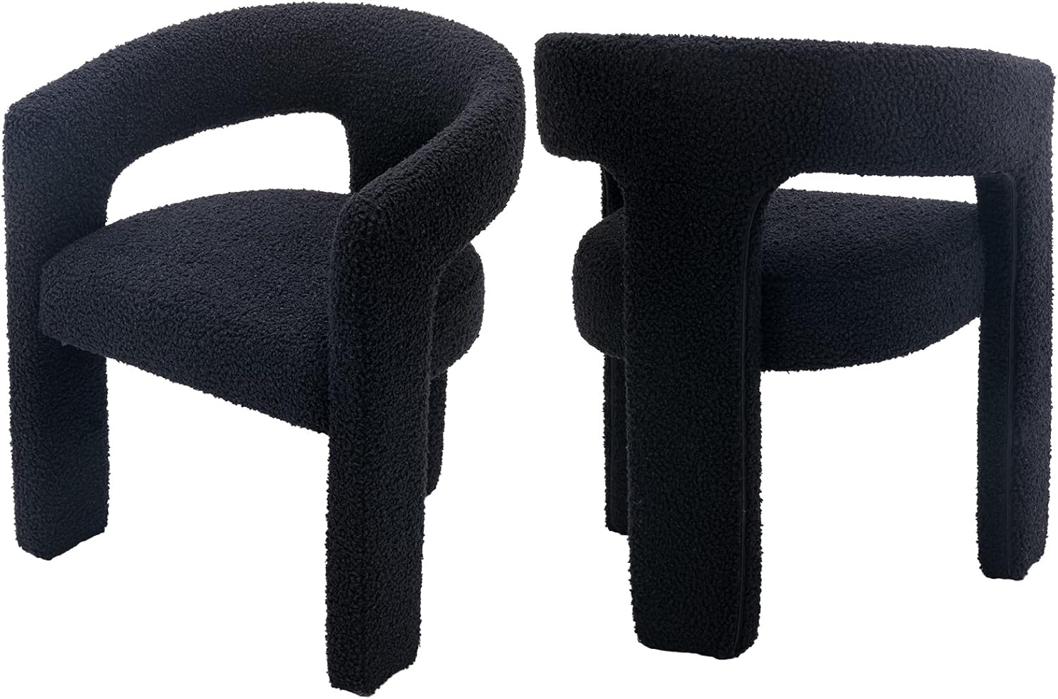 Amazon.com - ZH4YOU Upholstered Sherpa Dining Chairs Set of 2, Modern ...