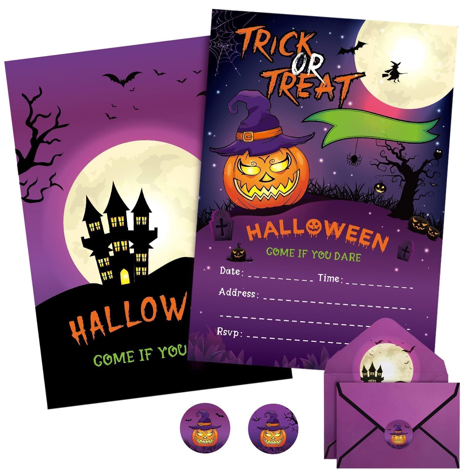 Happy Halloween Birthday Invitation Cards Guys And Ghouls Halloween