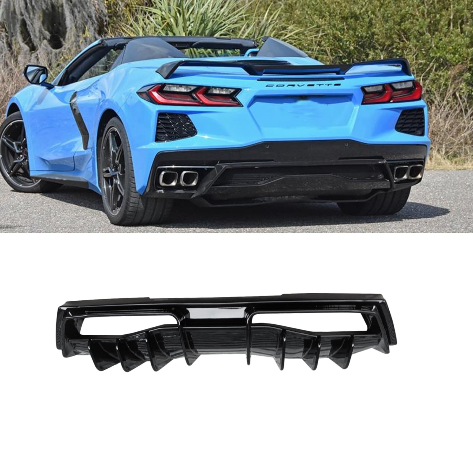 Amazon.com: CHIESMA for C8 Corvette Rear Diffuser Fit for 2020-2023 ...