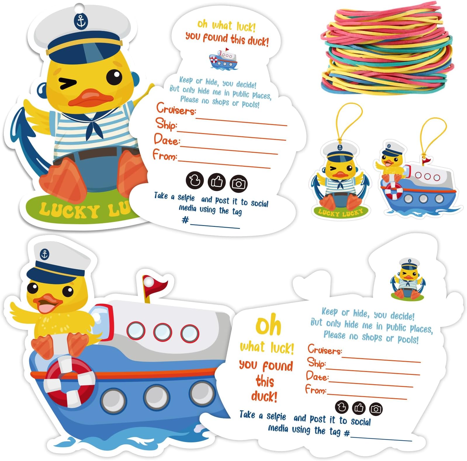 Amazon.com : Ducks Tags for Cruising 50 Packs. ConQuackulations 2.5 ...