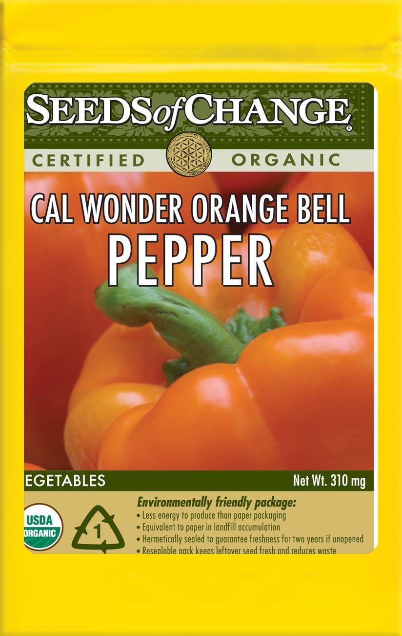 Amazon.com : Seeds of Change Certified Organic Cal Wonder Orange Bell ...