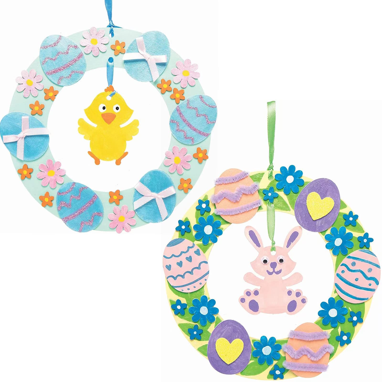 HBell Easter Crafts Wooden Ornaments Set,Easter Wreath Wooden Crafts ...