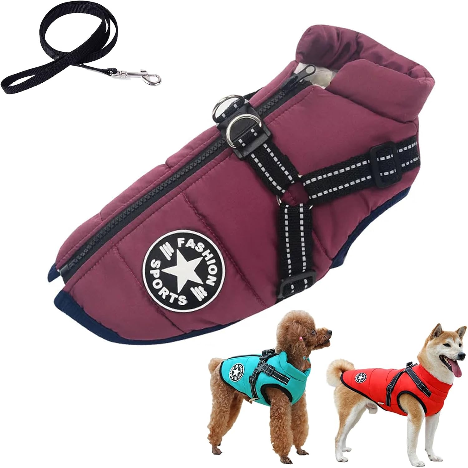 Pawbibi Sport - Waterproof Winter Jacket with Built-in Harness, Pawbibi ...
