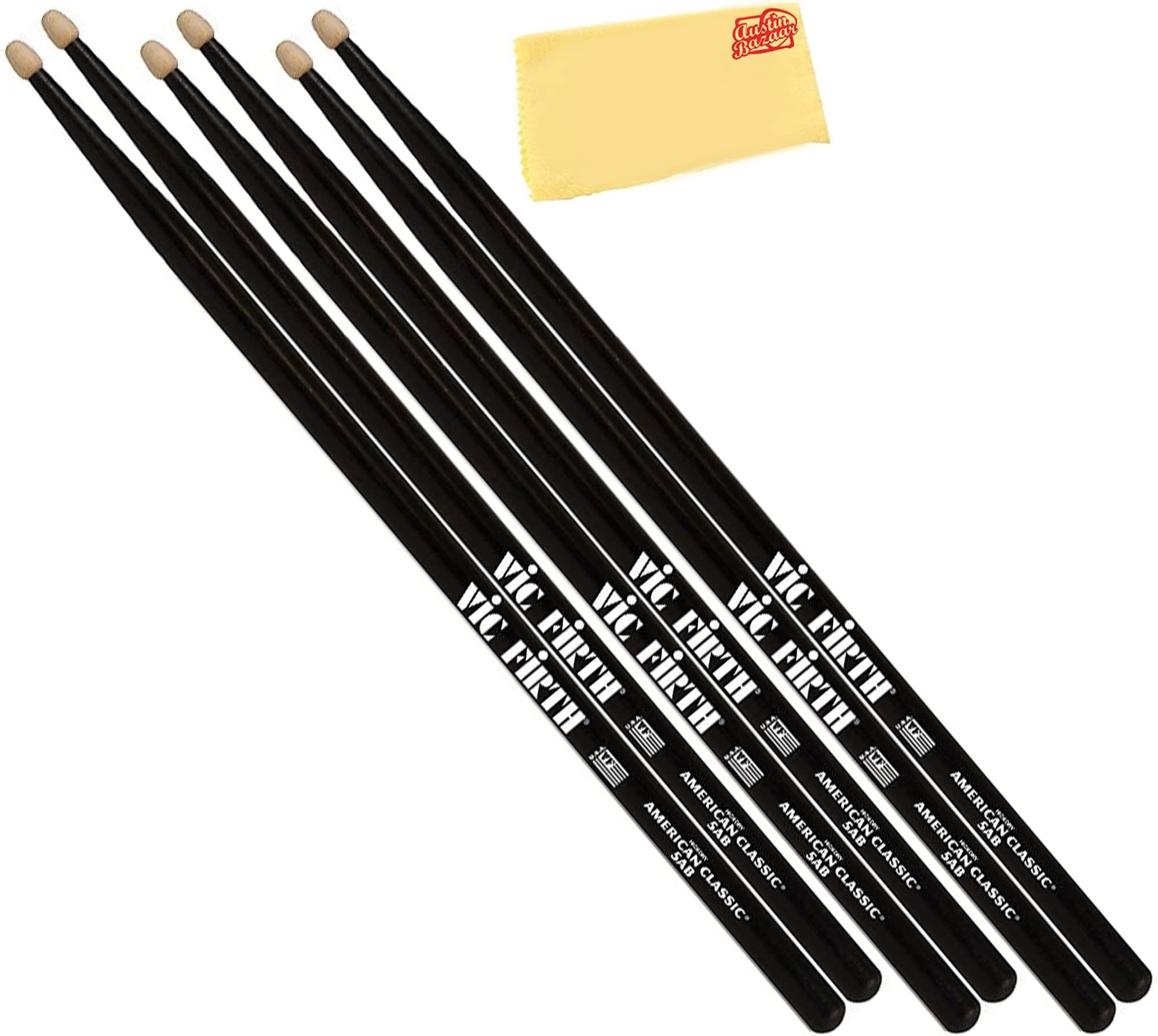 Amazon.com: Vic Firth 5A American Classic Drum Sticks - Black, 3 Pairs ...