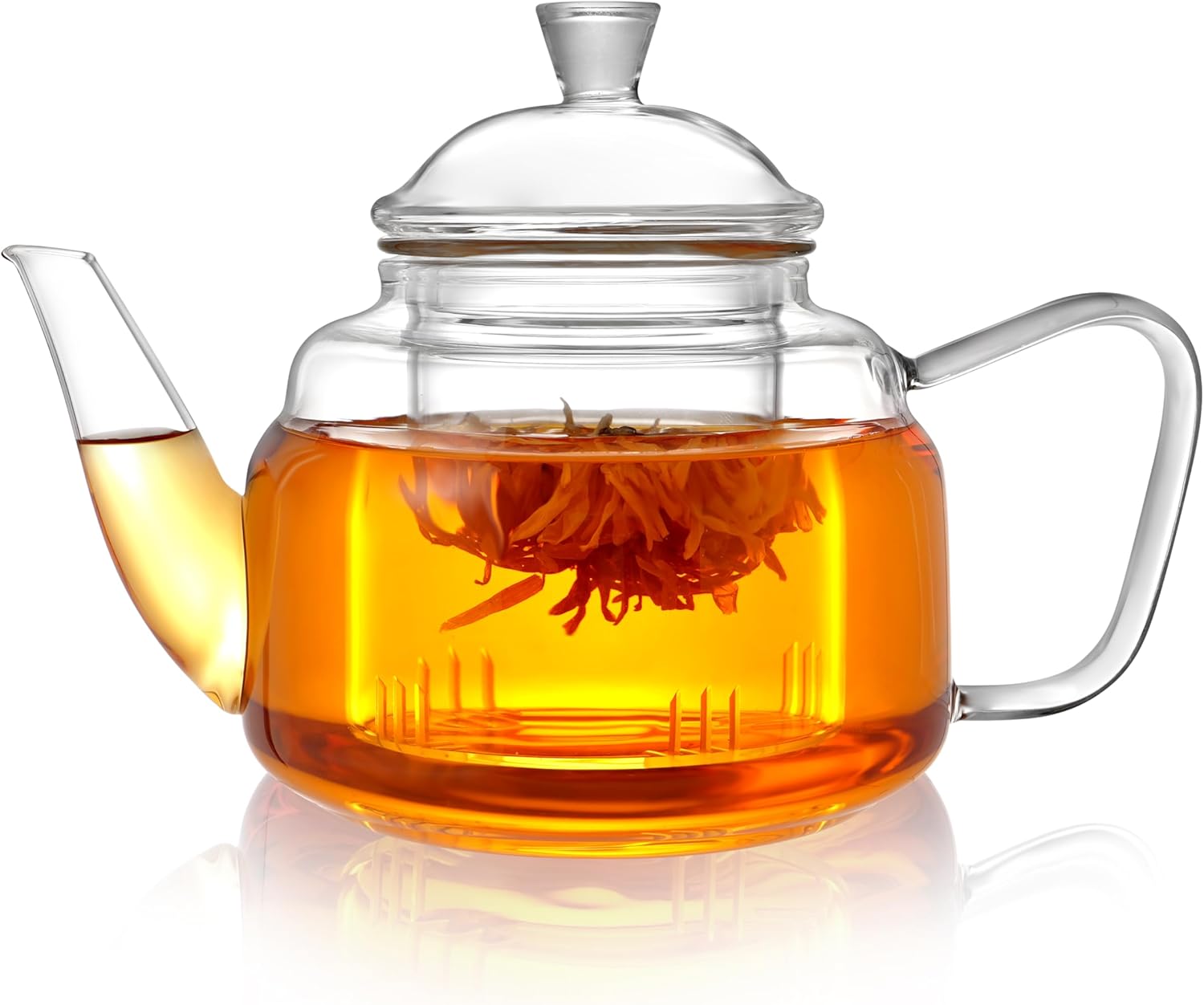 Amazon.com | CNGLASS Small Glass Teapot with Removable Infuser,20oz ...