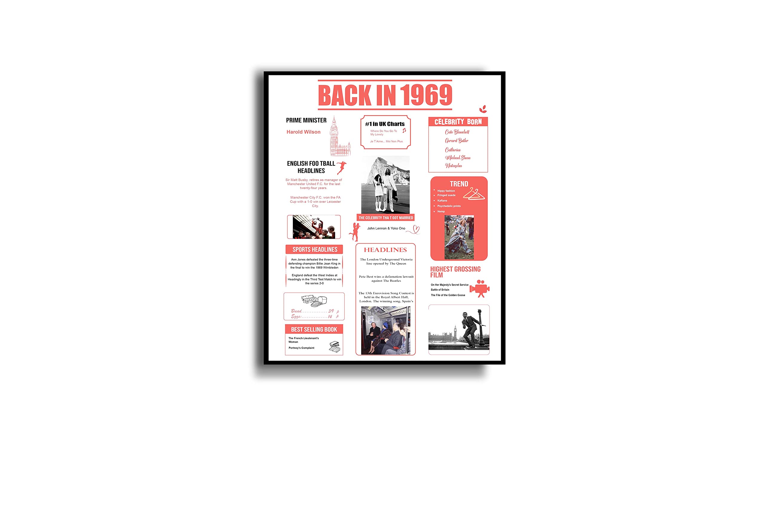 Back In 1969 | Funny Poster | Ladies Birthday Gifts | Men's Gifts Ideas ...