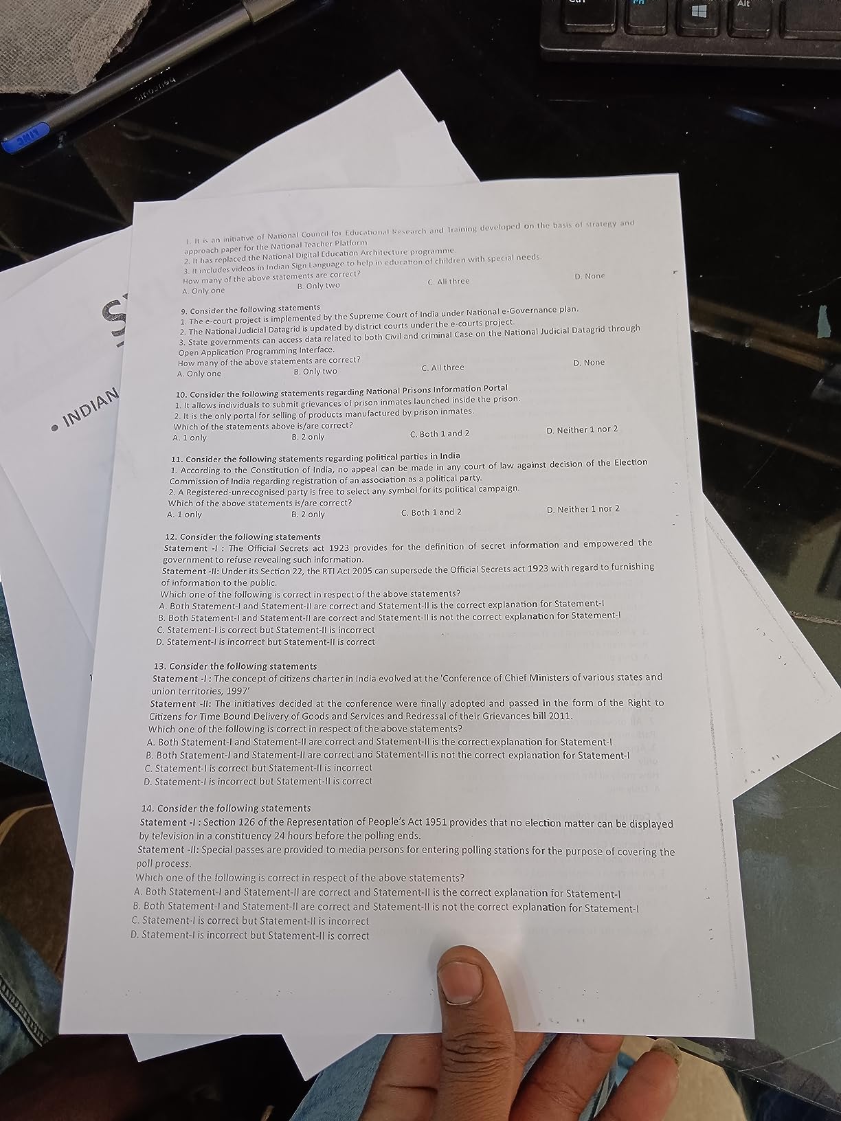 Buy VISION IAS & INSIGHTS IAS PRELIMS TEST SERIES 2024 TOPIC BY (VISION ...