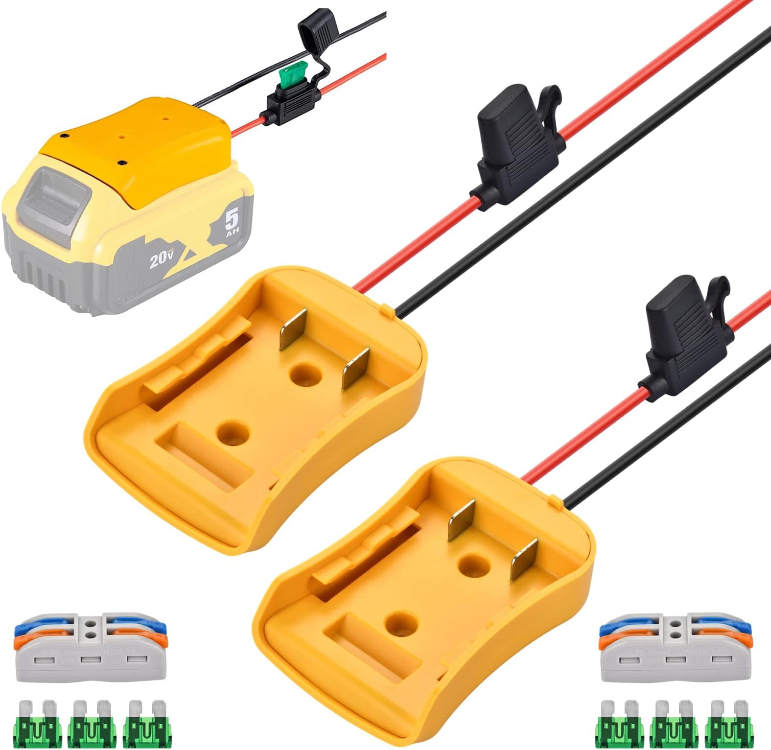 Amazon.com: 2 Packs Power Adapter Battery Wheel Compatible with Dewalt ...