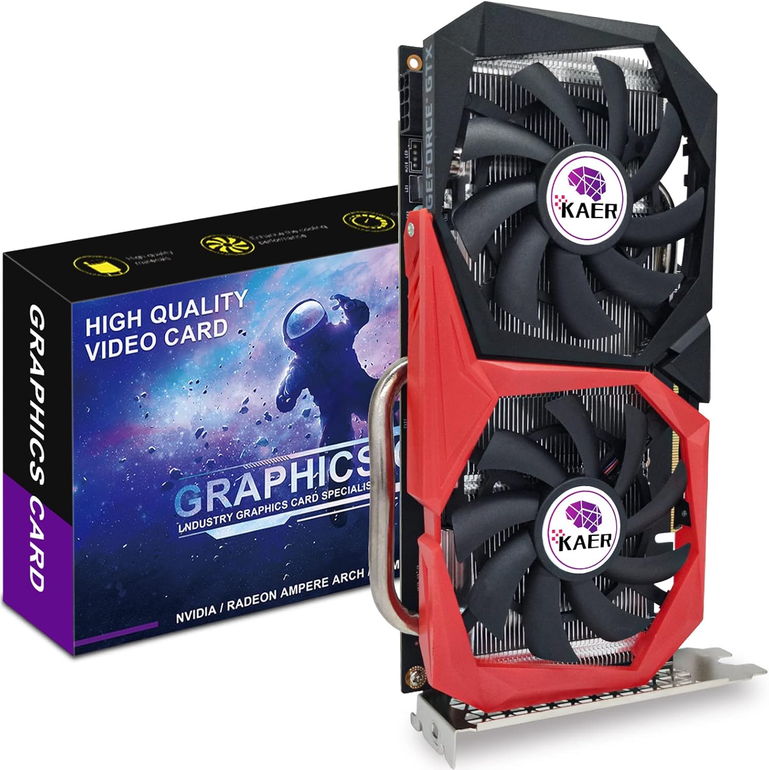 KAER Gaming GeForce RTX 2060 6GB GDRR6 192-Bit HDMI/DP/DVI 1680MHz Dual Fans Tarjeta gráfica de ...