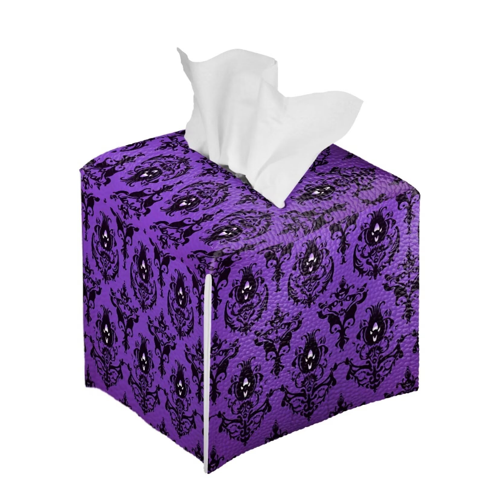 Square Tissue Box Purple Halloween Tissue Box Cover - Leather