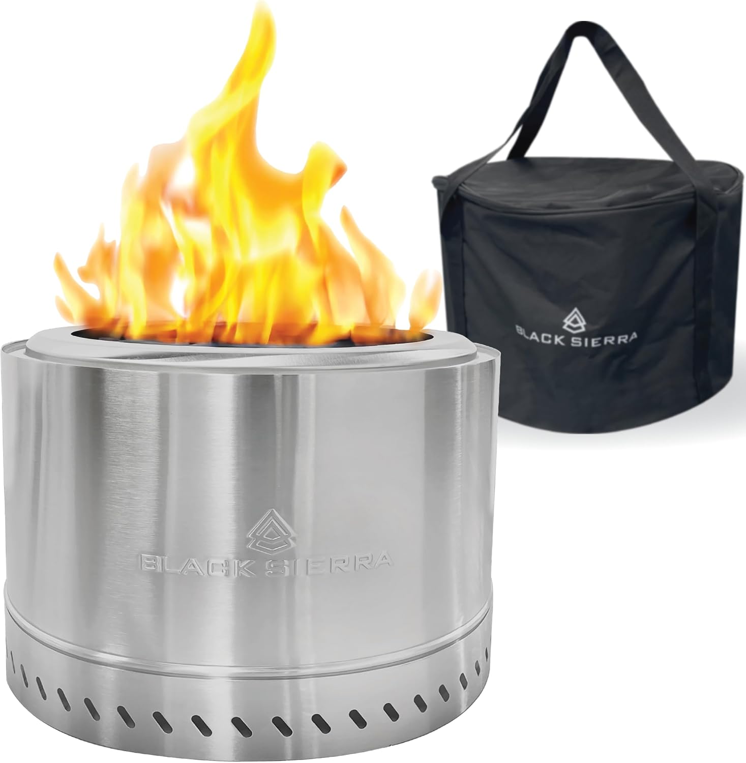 Amazon.com : Black Sierra Smokeless 19" Firepit, Outdoor Wood Burning ...