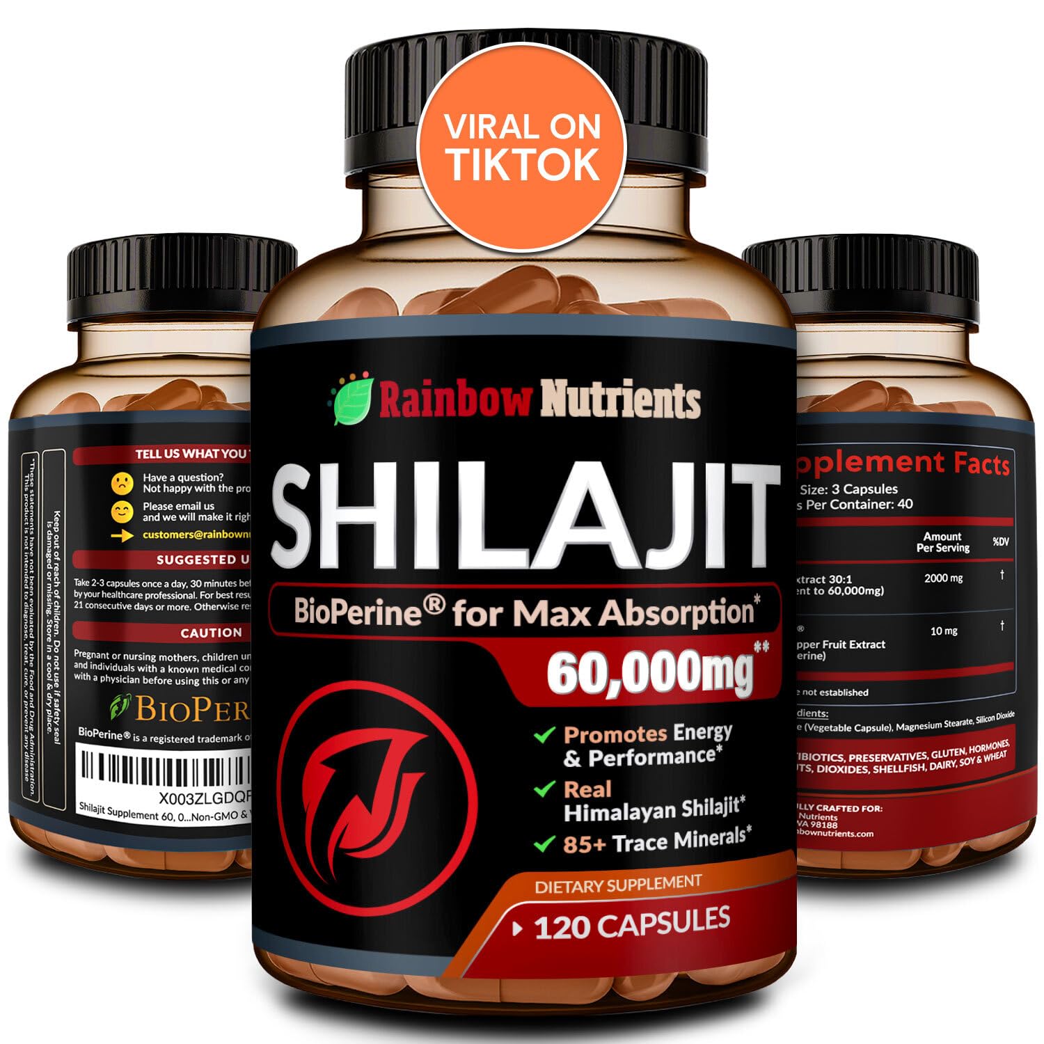 Amazon.com: Pure Himalayan Shilajit Capsules Supplement (60,000mg ...