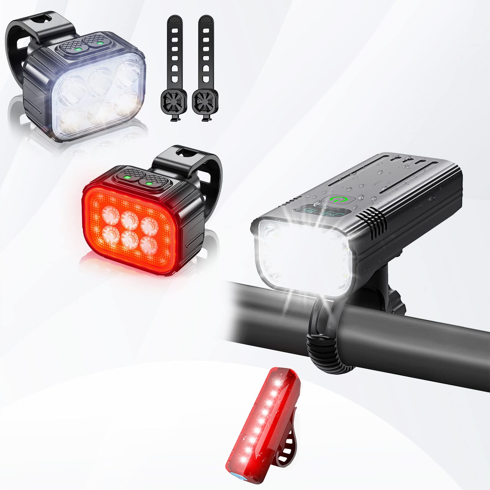 Amazon.com : Victoper Upgraded Bike Lights, 8 LED 8000 Lumens Super ...