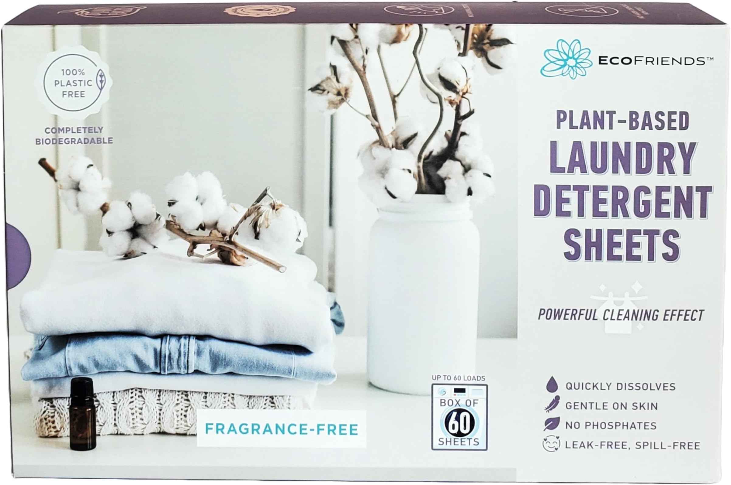 Amazon.com: ECOFRIENDS Plant-based Laundry Detergent Sheet, 100% ...