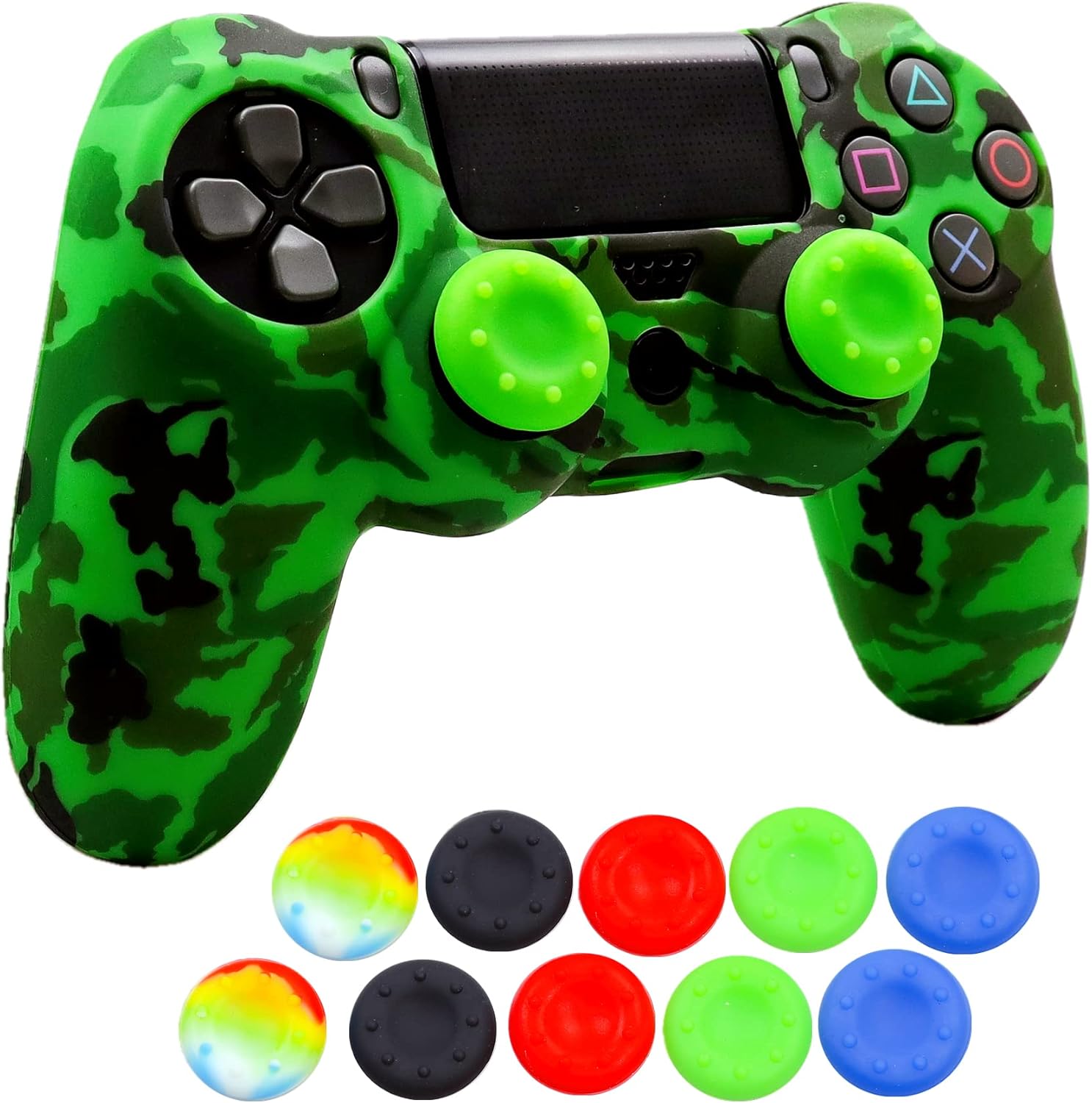 Amazon.com: Silicone Skin for PS4, Anti-Slip Shell Cover Case with 10 ...