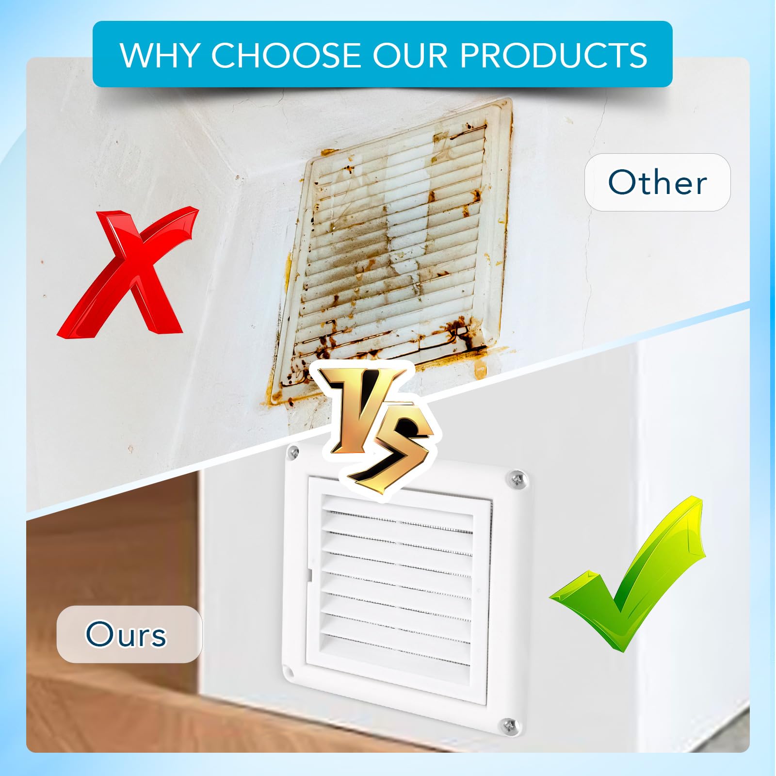 Snapklik.com : 4 Louvered Dryer Vent Cover, White Plastic Louvered ...