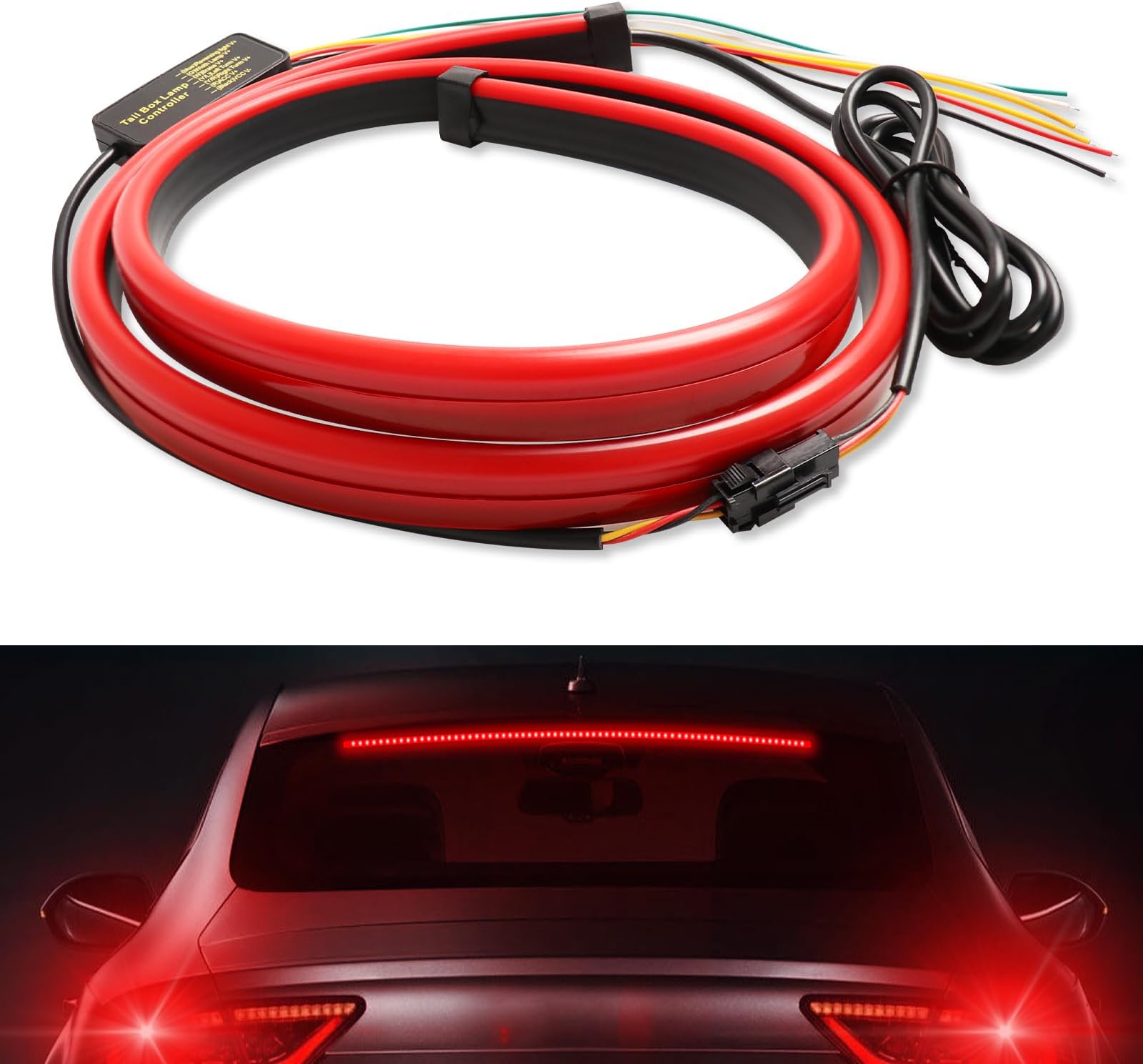 Defvnsy Rear Tail Brake Light Strip 100CM 39.4" Multifunction Third ...