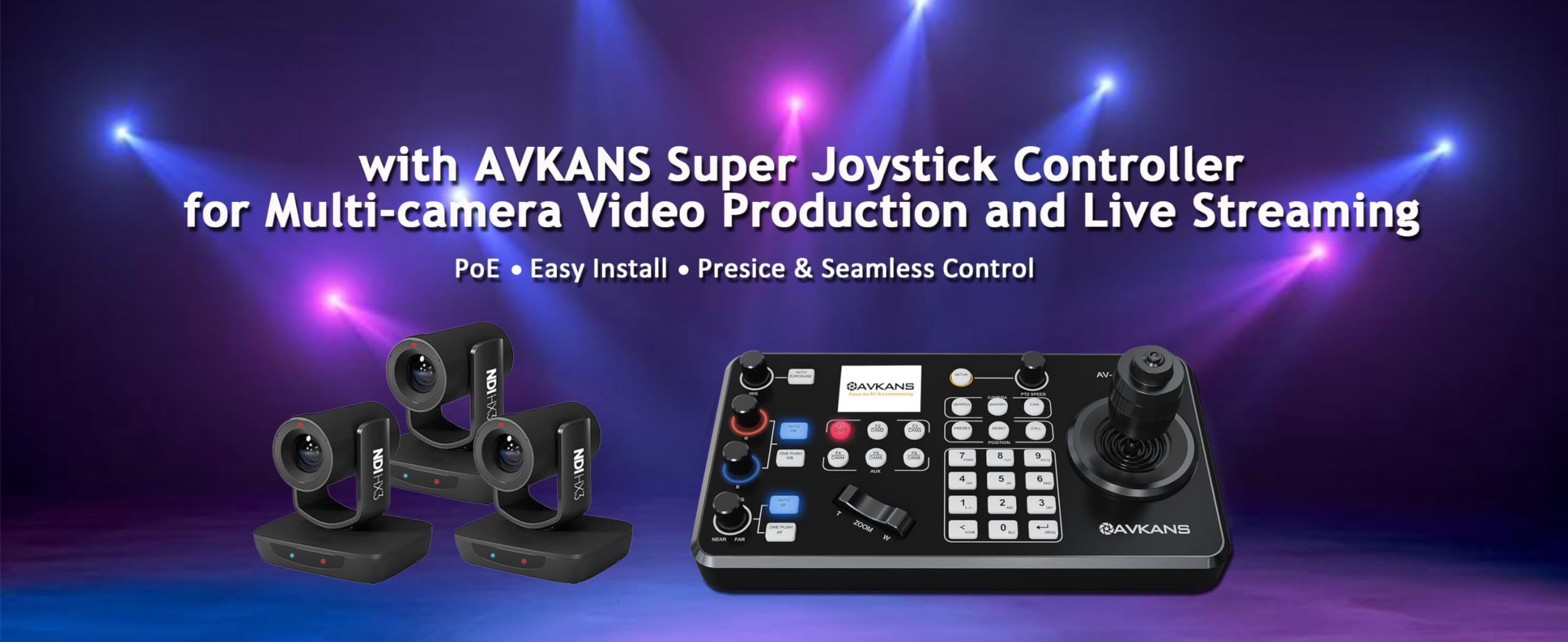 Snapklik.com : AVKANS PTZ Camera Bundle 20X Zoom NDI HDMI 3G-SDI IP PoE ...