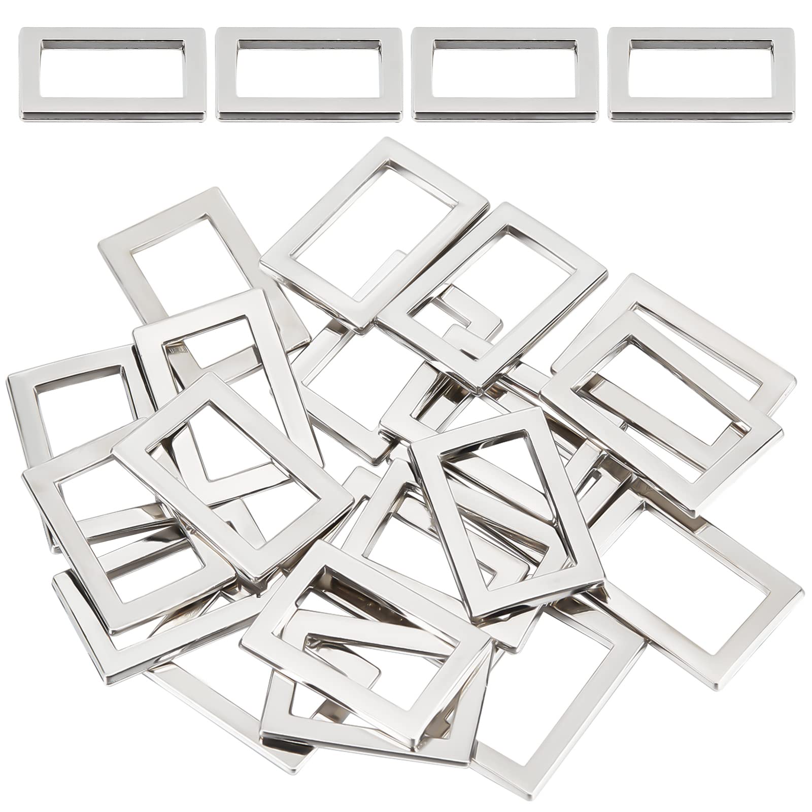 Amazon.com: GORGECRAFT 1 Box 20PCS Metal Flat Rectangle Rings Buckle 4/ ...