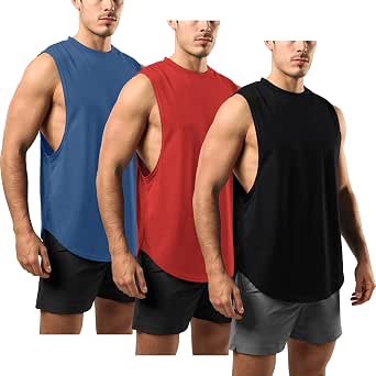 Amazon.com: GYM REVOLUTION Men's 3 Pack Workout Tank Tops Muscle Gym ...