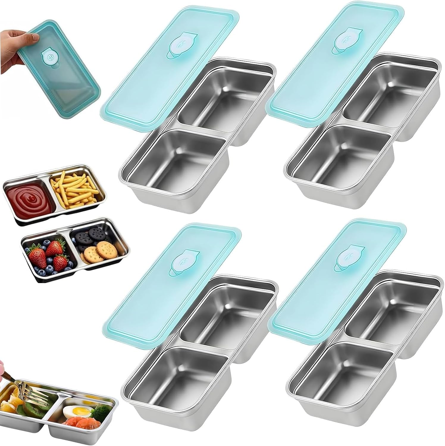 Amazon.com: Rzzeel Grab And Go Snack Containers Reusable, 304 Stainless ...