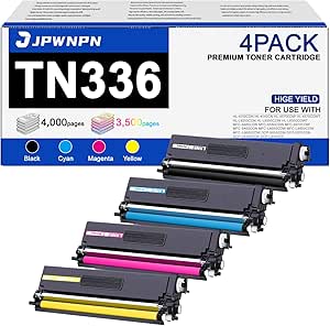TN336 Toner Cartridge (4-Pack,1 Black,1 Cyan,1 Magenta,1 Yelllow ...