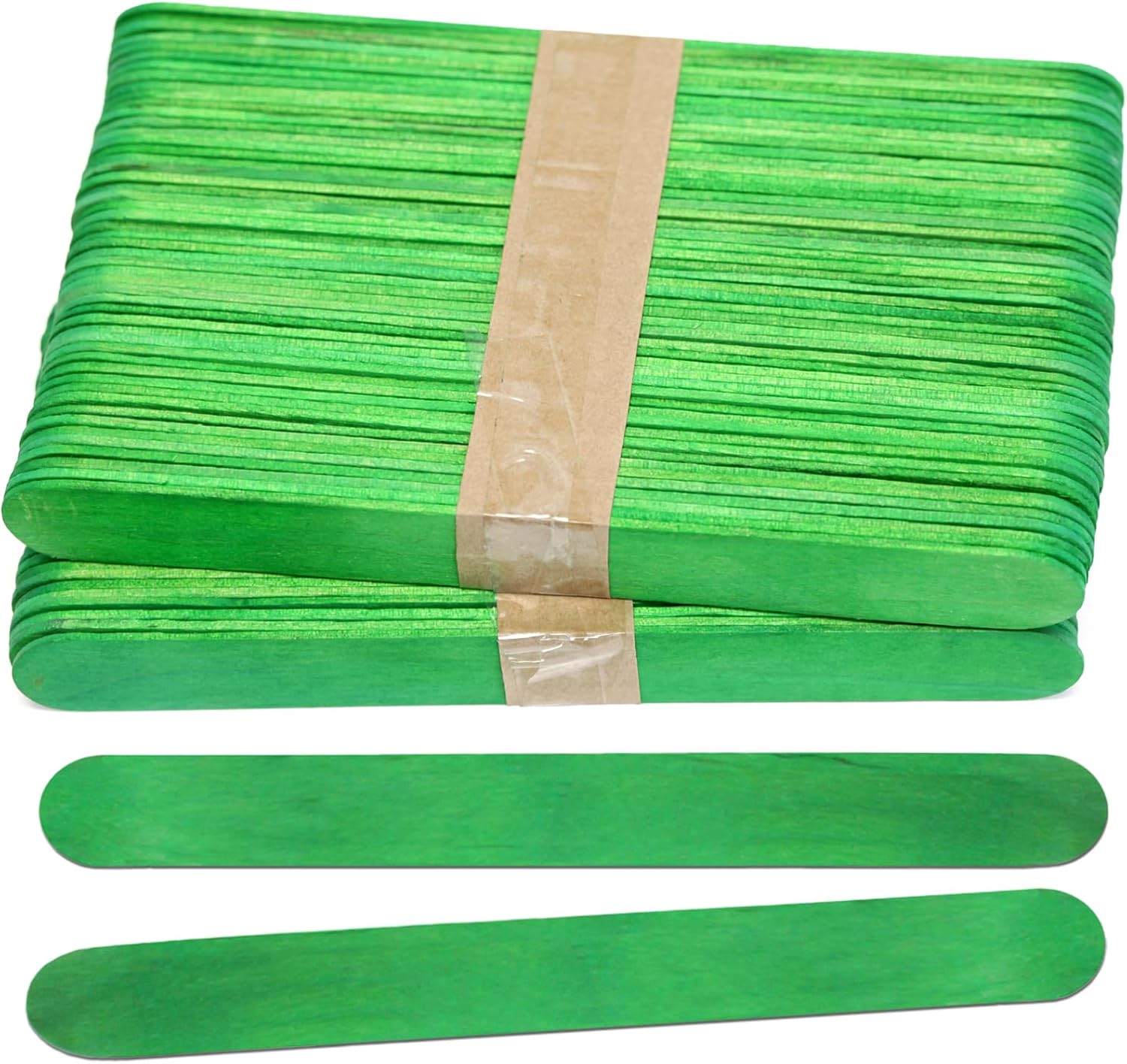 Amazon.com: CraftySticks- 100 Pack, Green Color Craft Sticks, 6 Inch ...