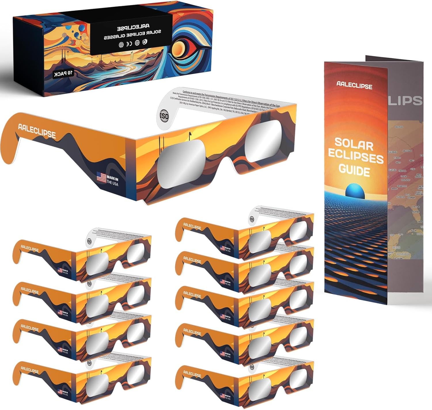 10 Pack Paper Solar Eclipse Glasses, Aprovado 2024, Macao | Ubuy