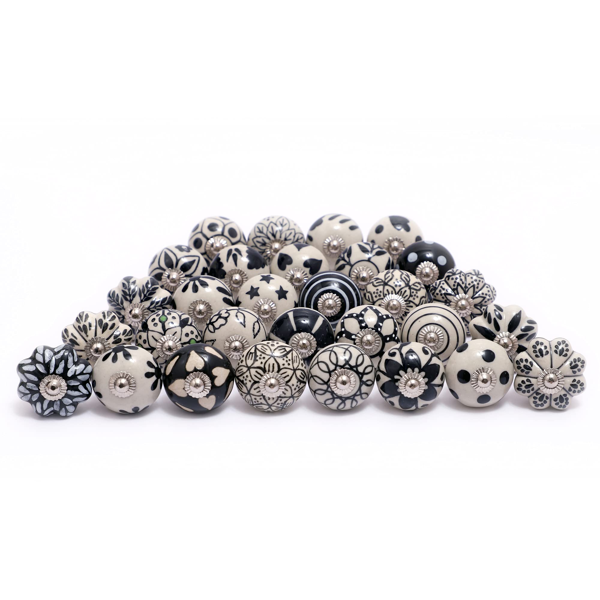 Indian Haat Bazaar Decorative Cabinet Knobs – Pack of 20 Pcs – Brass Steel Door Handle Blue ...